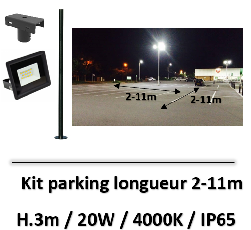 ARIC - Kit complet éclairage parking H-3m - xilFA-s100+3131+SLI029038NW ...