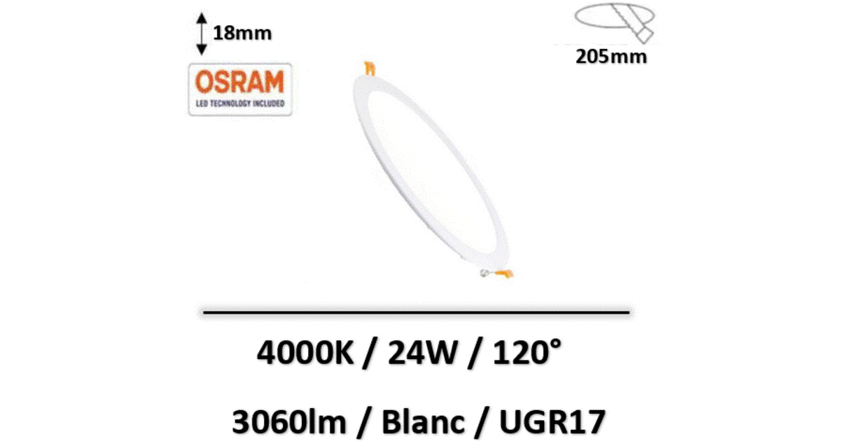 Icilux - Panneau Led Circulaire Série Slim 24W 4000K - PNOSR24W-90944 ...