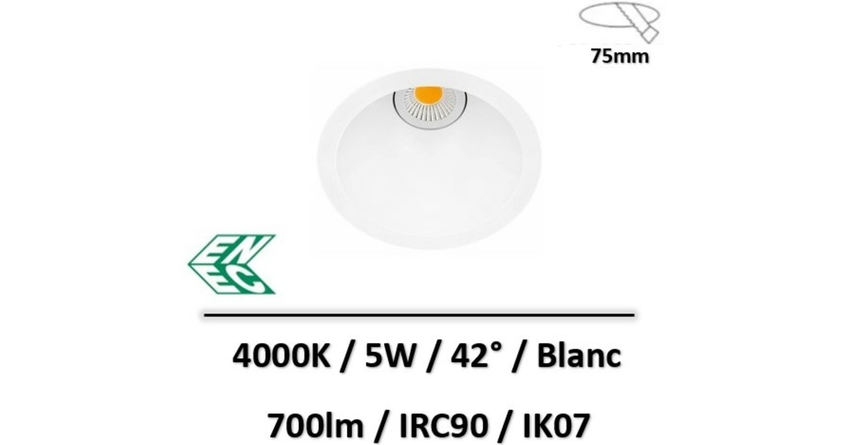 Arkos - SPOT LED SWAP M 5W 4000K 42° IRC90 - A2122112W - Spots LED ...