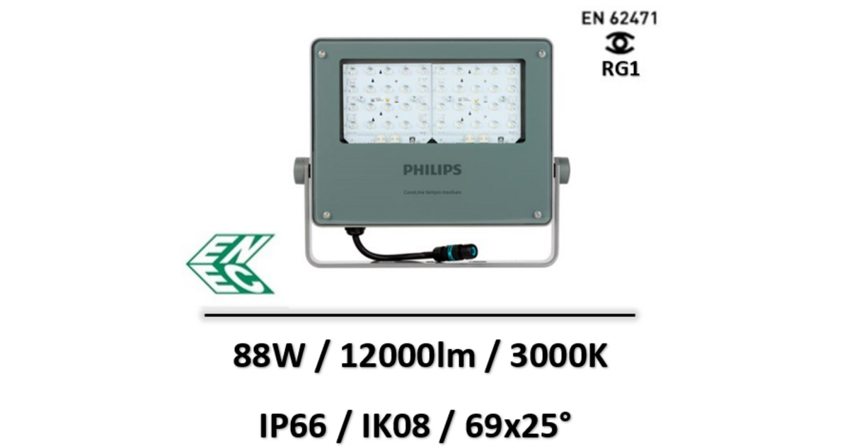 Philips - CoreLine Tempo Medium, Floodlight, 88 W, 12000 lm, 3000 K ...