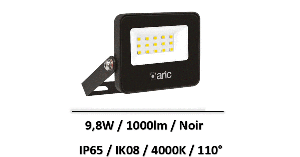 Aric - Projecteur Extérieur IP65 IK08, faisceau 110°, LED et driver ...