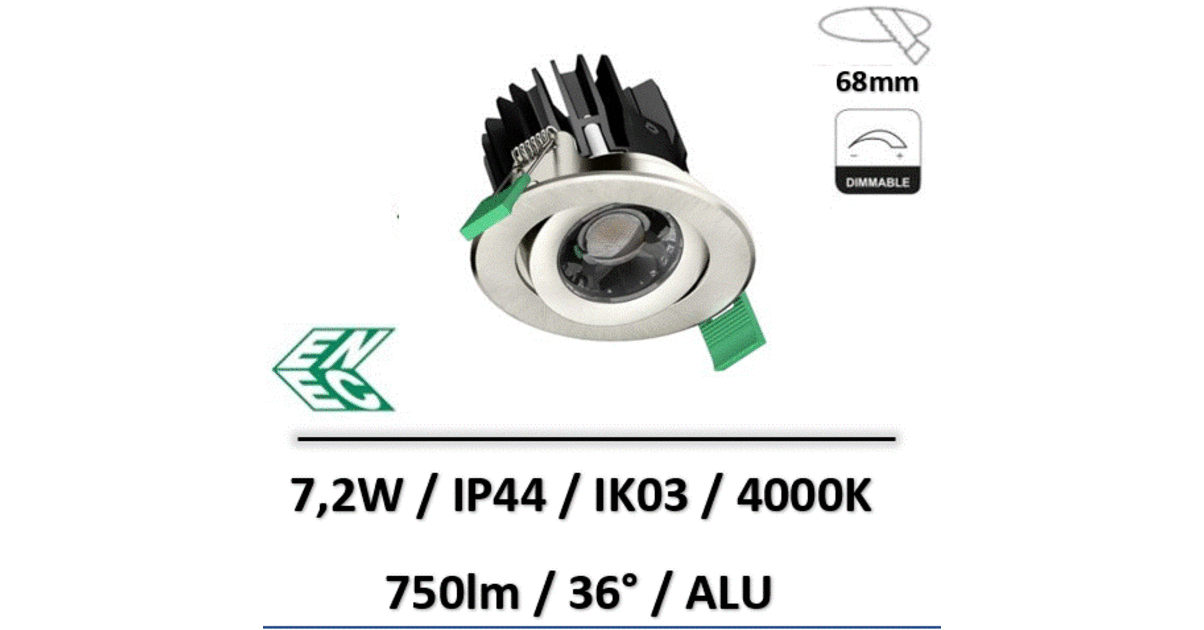 Philips - CoreLine Recessed Spot gen2, Adjustable, 7.2 W, D68 mm, 750 ...