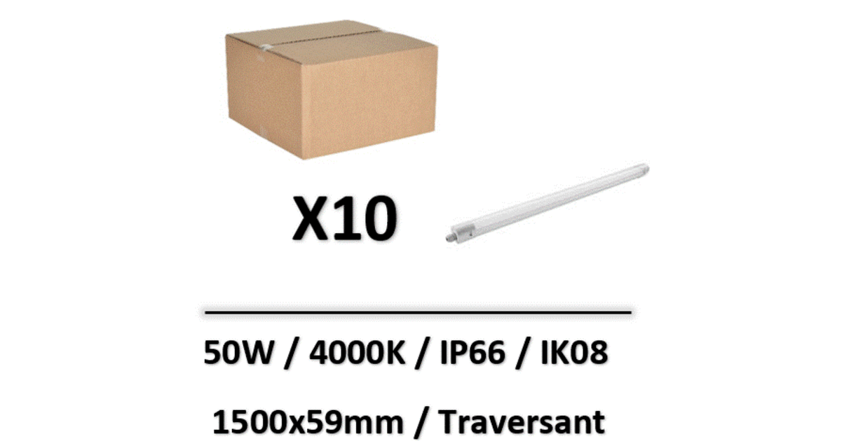 Lebenoid - Pure Line 1500mm LED 6000lm 4000K - 055042x10 - Réglettes ...