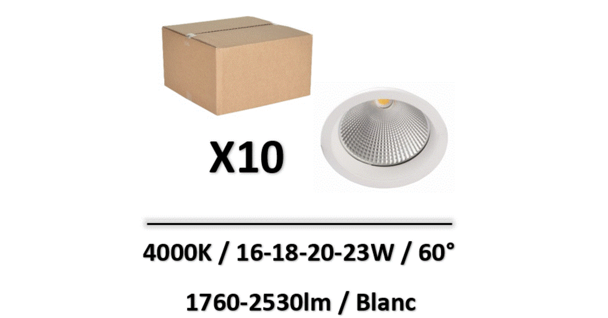 Lited - Downlight LED BOOSTER 16-18-10-23W - Blanc - 4000K - BOO150 ...