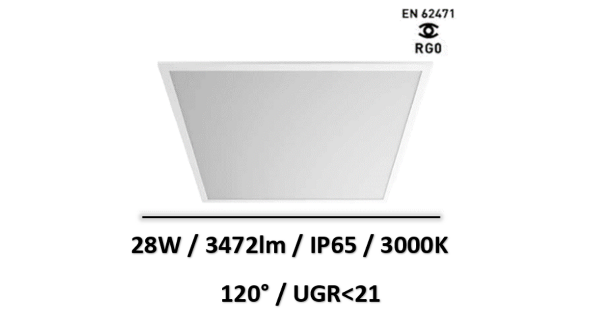 Lited - PLAFONNIER LED BLANC 600 X 600 MM 28W 3000K - SUL6060-101-BK ...