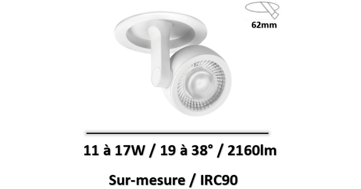 Arkos - SPOT LED FIT RECESSED 11 à 17W IRC90 - SIX Recessed M - Spots ...