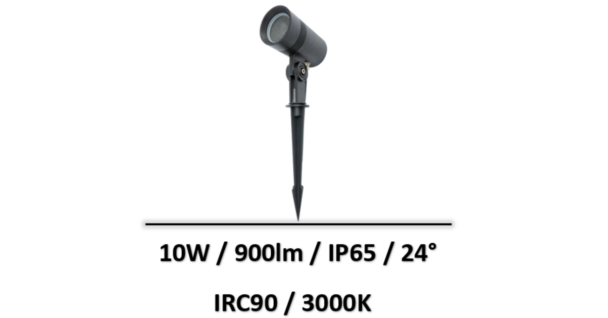 OGGI LUCE - Spot sur piquet SNAKE 10W 3000K 24° IRC90 IP65 - IK08 ...