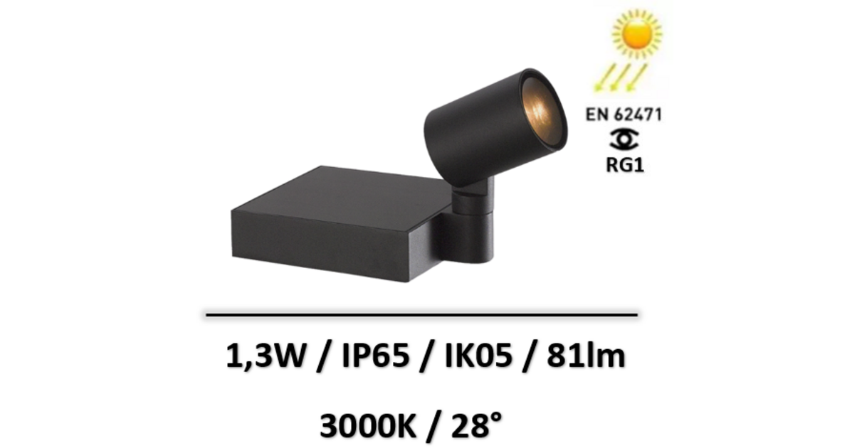 OGGI LUCE - Spot sur piquet DOOBI 28° 1,3W 3000K 28° IP65 - IK05 ...