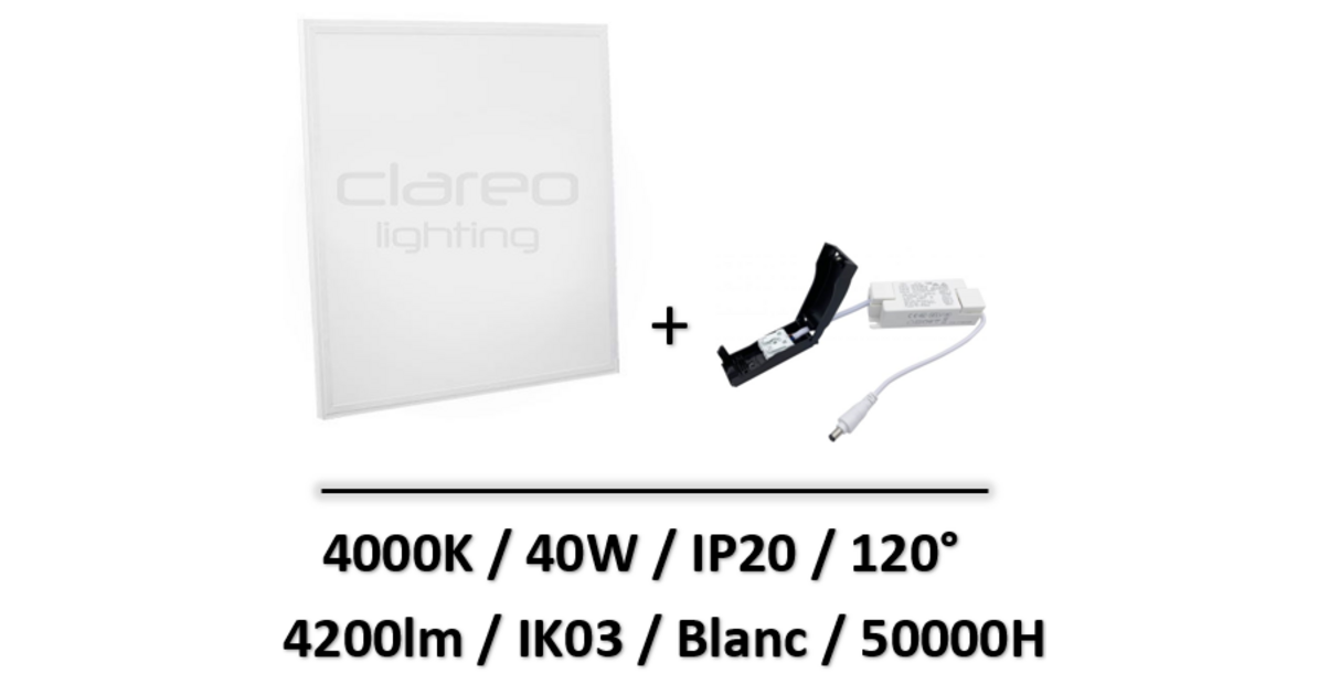 Clareo - Panel CLAREO 600x600 ACCESS 8 40W avec driver - PAN.102100+DRI ...
