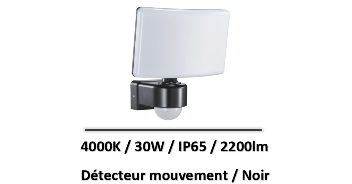 Arun - Projecteur LED 30W 4000K Détecteur de Mouvement VEGA IP65 ...