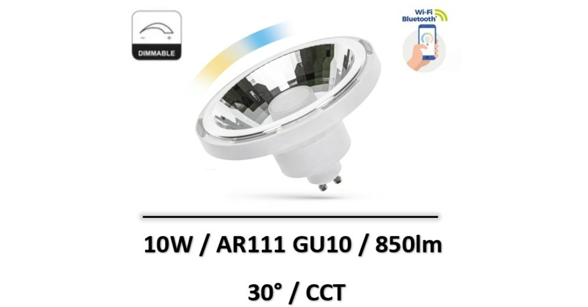 Spectrum - AMPOULE LED AR111 / GU10 10W CCT dimmable à distance - WOJ+ ...