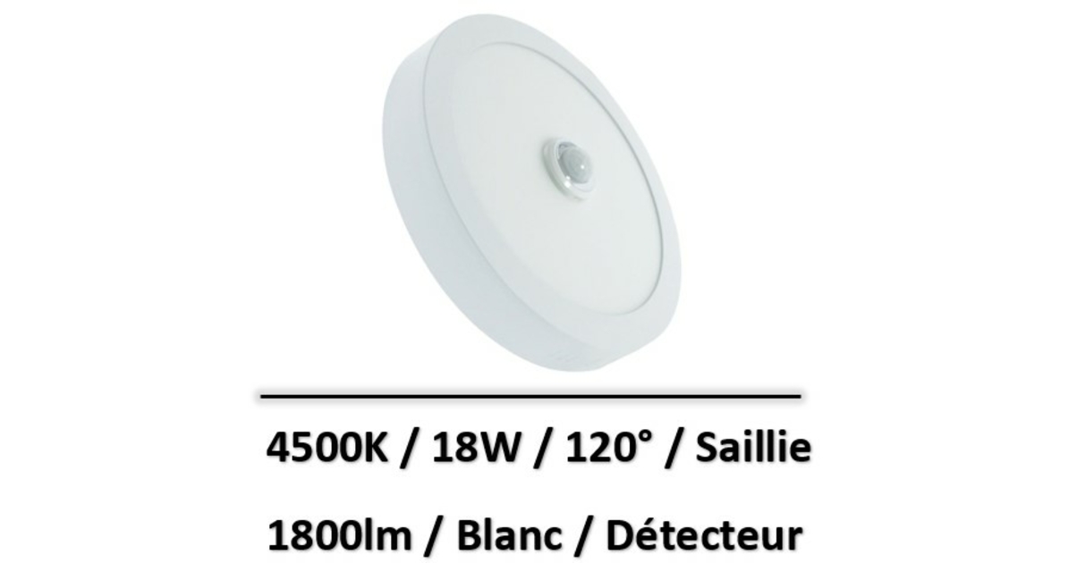 Ledme - Panneau Led Circulaire Série Sensor Light 18W 4500K saillie ...