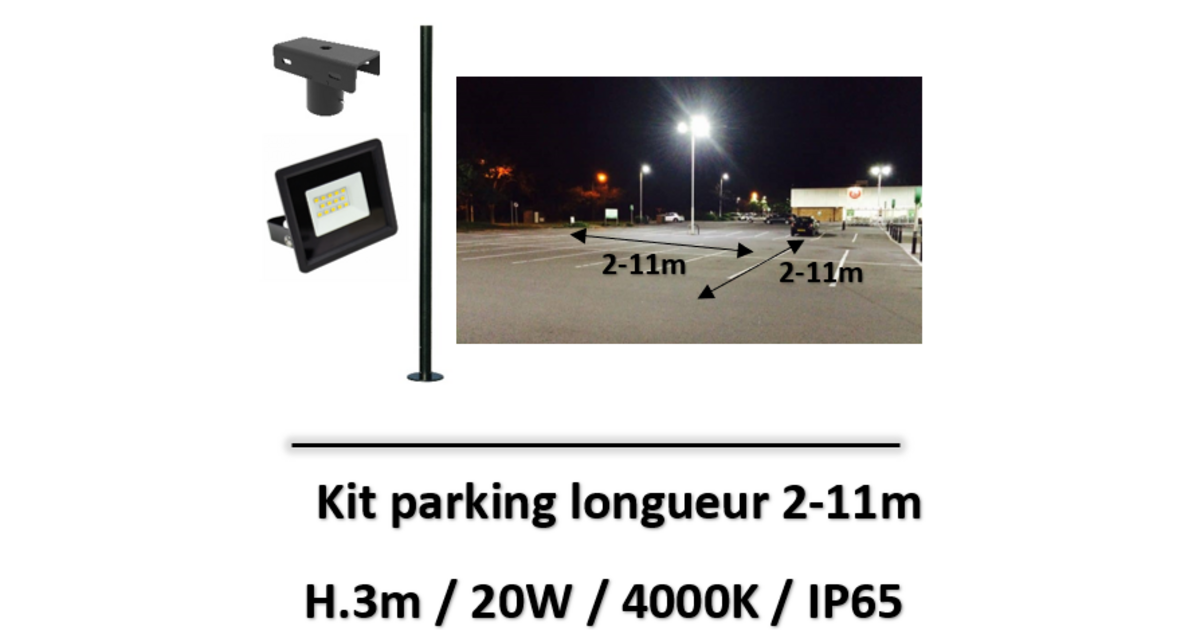 ARIC - Kit complet éclairage parking H-3m - xilFA-s100+3131+SLI029038NW ...