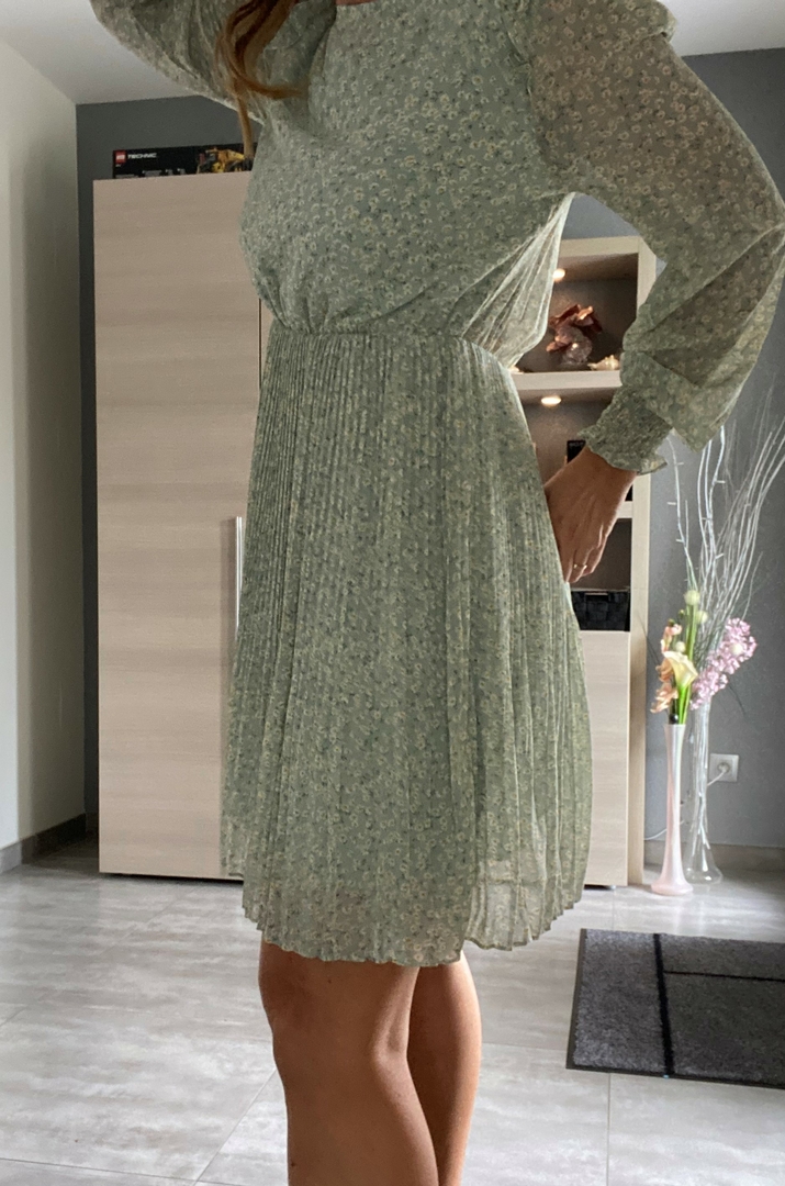Robe avec décors fleurs de couleur vert pâle - Voir tous les articles ...