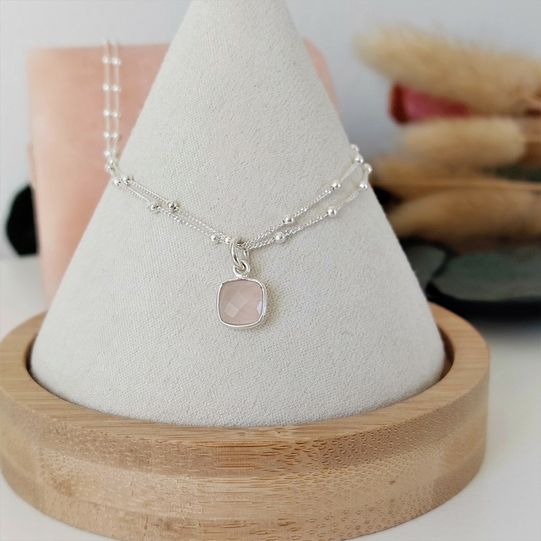 Collier Argent 925 Suzie Quartz Rose L’Insolente Bijoux
