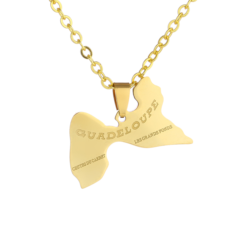 Pendentif Guadeloupe Gravé Acier Inox - Bijoux