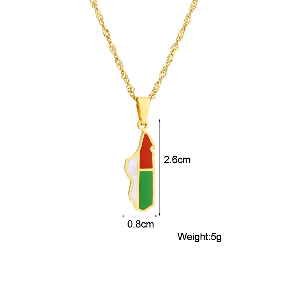 Pendentif Madagascar Drapeau Chaîne Torsadée - Bijoux - Love Island Design