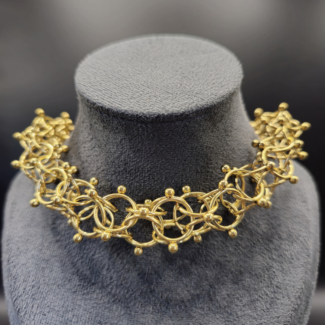 Chaîne Cyclone 55cm Acier Inox plaqué or - Bijoux - loveisland