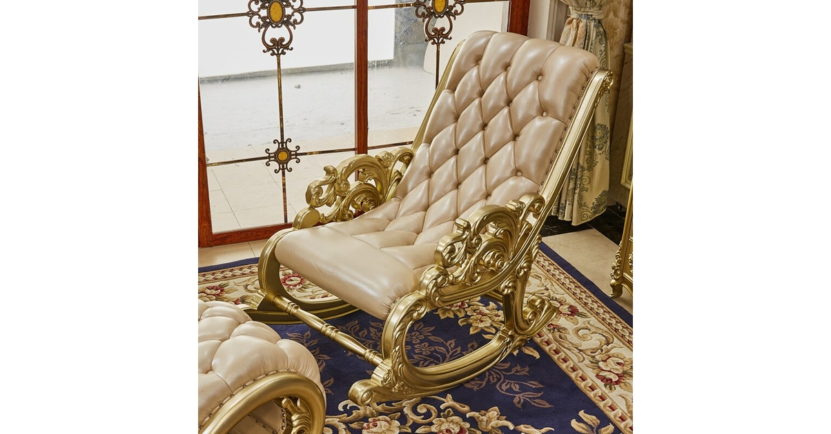 Rocking Chair Deluxe | Charlemagne | Cuir Sable