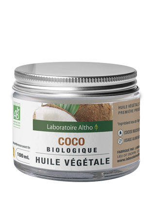 Huile de Coco Vierge BIO 100 ml 1er pression à froid Cocos nucifera BIO - Huiles végétales ...