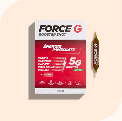 Force G Booster Shot 10 ampoules ginseng, gingembre, guarana, gelée ...