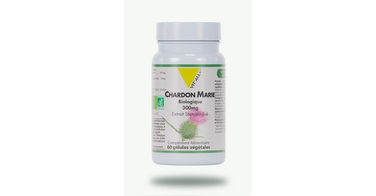 CHARDON MARIE BIO 300mg 60 gélules végétales Vitall+ - Complément ...