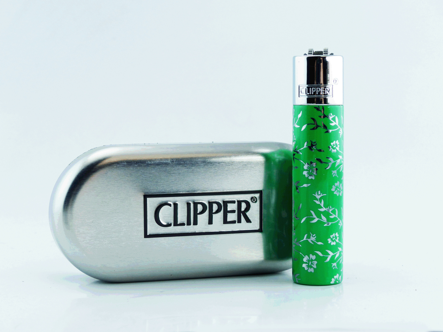 clipper métal Fleuri Vert