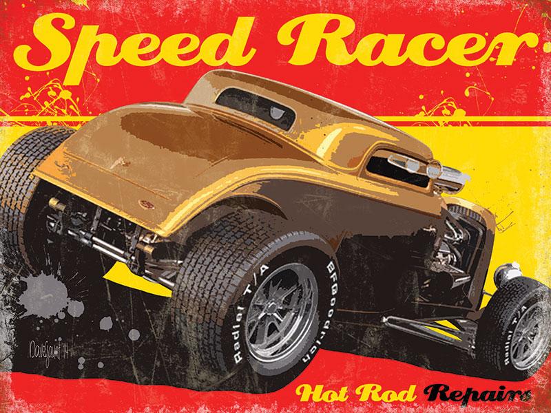plaque métal Hot rod speed racer - Les Plaques/Plaques 30x40 cm ...