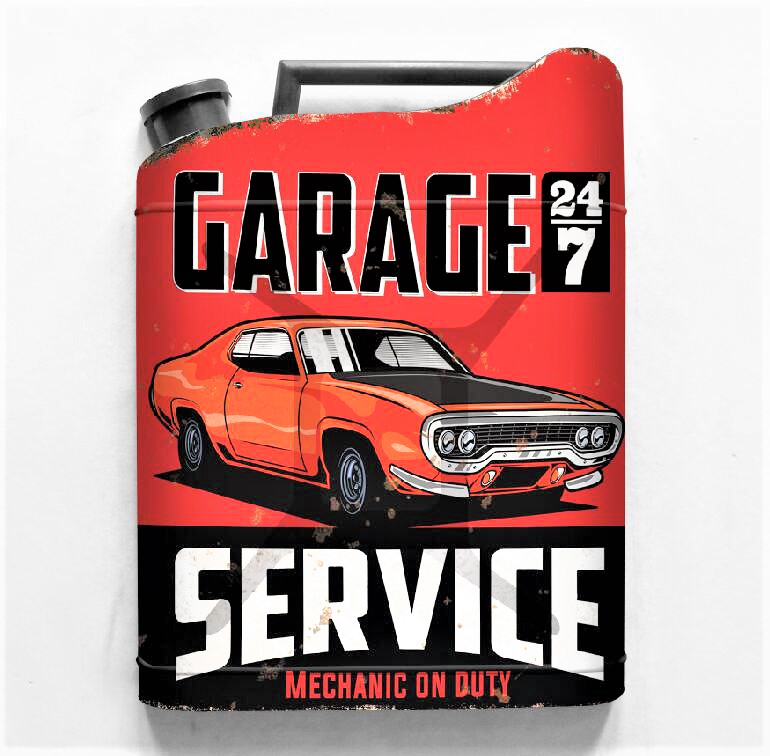 Plaque jerrican garage service vintage - Les Plaques/Plaques autre format rétro / vintage ...