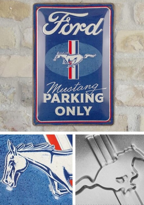 Plaque Ford Mustang parking only - Les Plaques/Plaques 20x30 cm ...