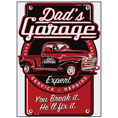Plaque métal Dad's garage 20x30 - Les Plaques/Plaques autre format rétro / vintage - nostalgic-deco
