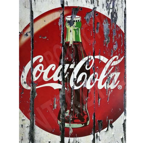 Plaque Coca-cola wood - Les Plaques/Plaques 15x20 cm - nostalgic-deco