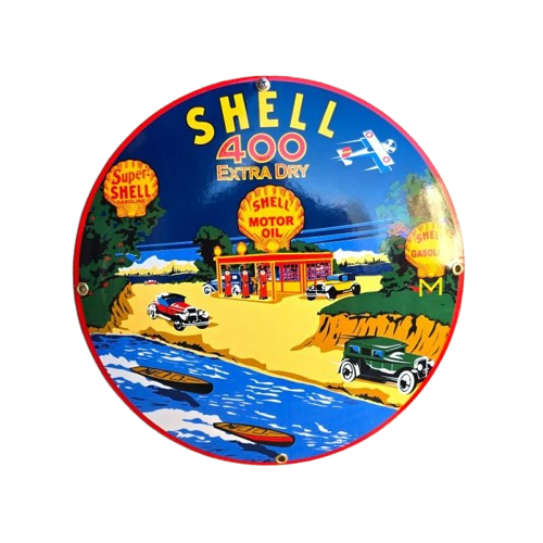 Plaque émaillée Shell 400 Extra Dry - Produits Emaillés/Plaques ...