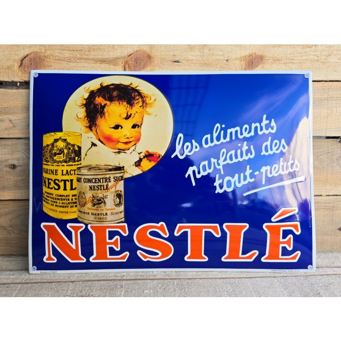 Plaque émaillée Nestlé "les aliments parfait des tout-petits ...