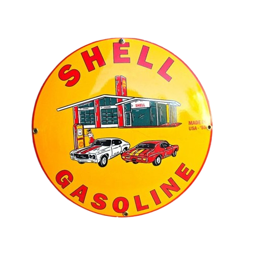 Plaque émaillée Shell Gasoline vintage - Produits Emaillés/Plaques ...