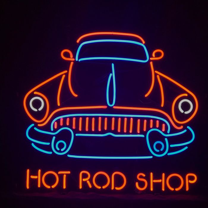 Enseigne néon Hot rod shop - Les Enseignes lumineuses - nostalgic-deco