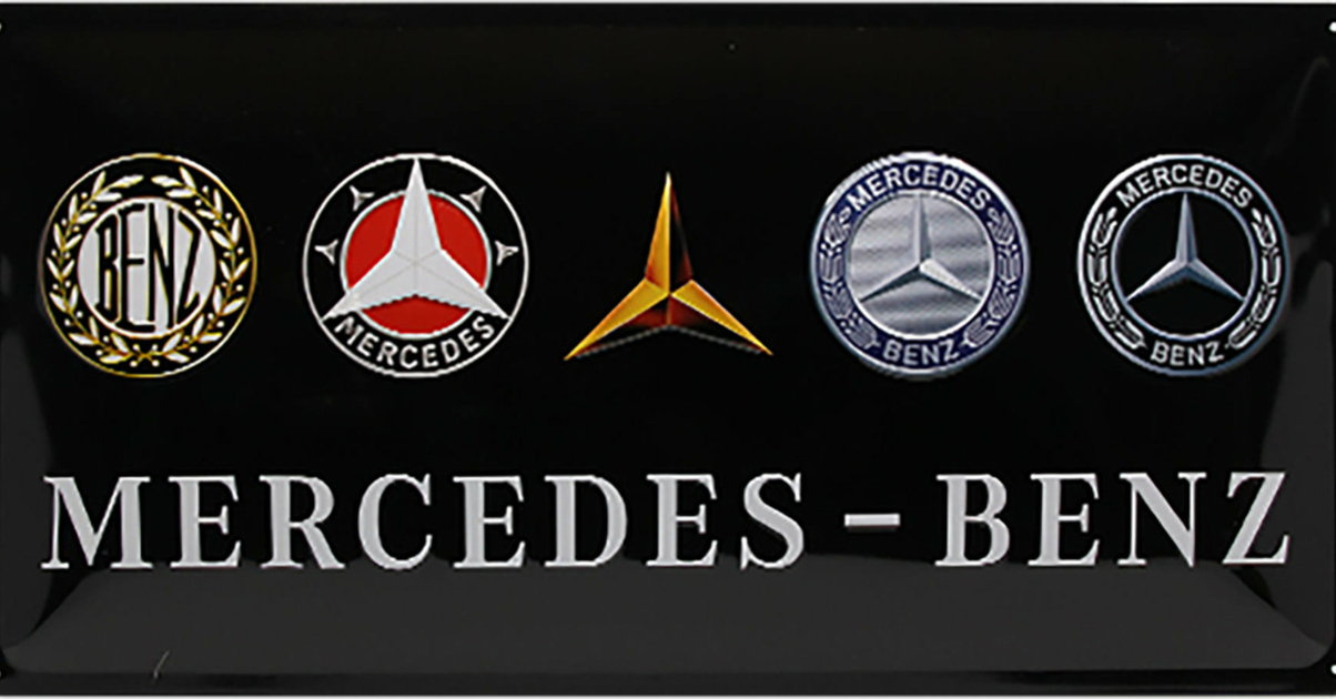 Plaque métal Mercedes logos 50x25 - Les Plaques/Plaques 50x25 cm ...