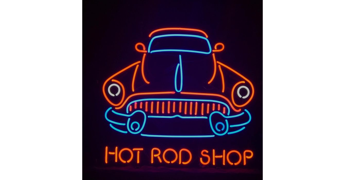 Enseigne néon Hot rod shop - Les Enseignes lumineuses - nostalgic-deco