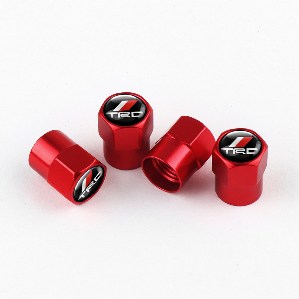RED TIRE VALVE STEM CAPS FOR TOYOTA TRD - TIRE VALVE STEM CAPS/TOYOTA ...