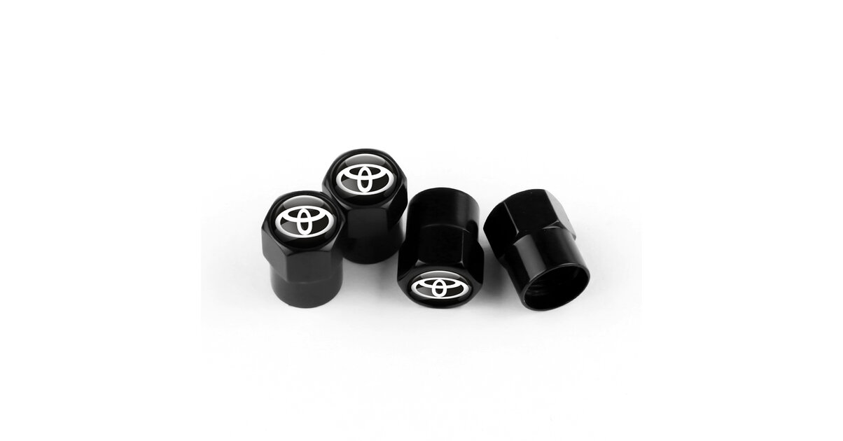 BLACK TIRE VALVE STEM CAPS FOR TOYOTA - TIRE VALVE STEM CAPS/TOYOTA ...