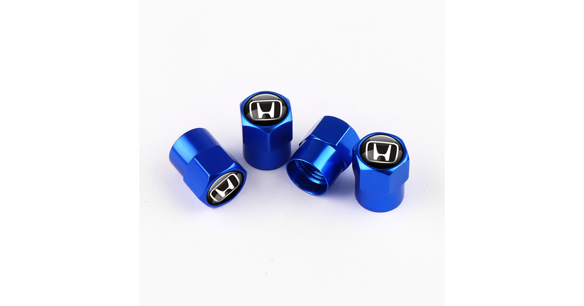 BLUE TIRE VALVE STEM CAPS FOR HONDA - TIRE VALVE STEM CAPS/HONDA ...