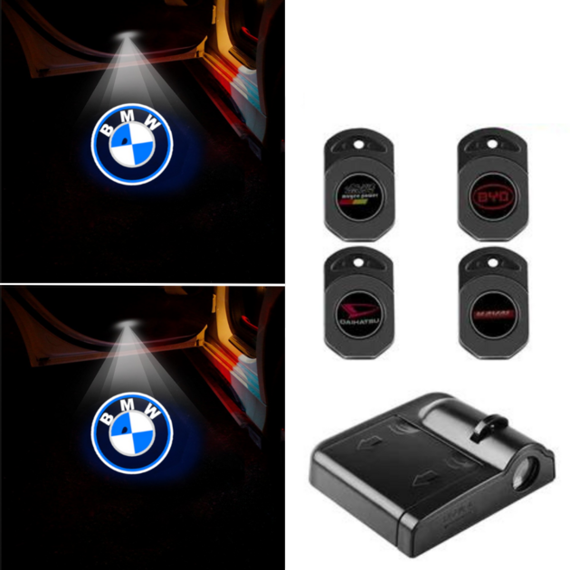 "BMW Logo LED Projector - Enhance Your BMW's Style and Safety"