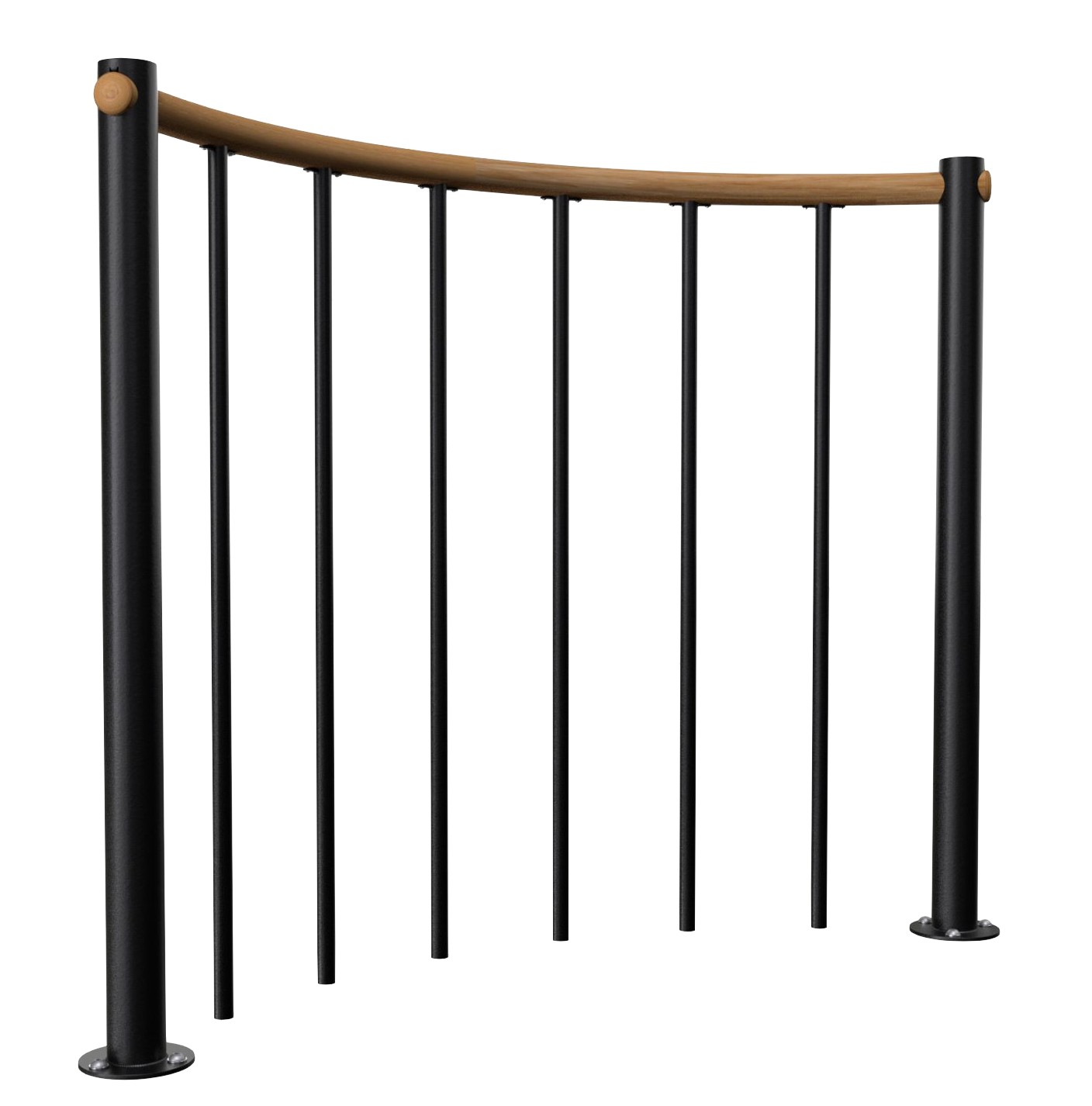 Balustrade ronde en acier et bois Minka Spiral Wood 100 cm