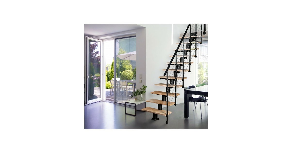 Escalier modulable en acier et bois massif Atrium Dixi