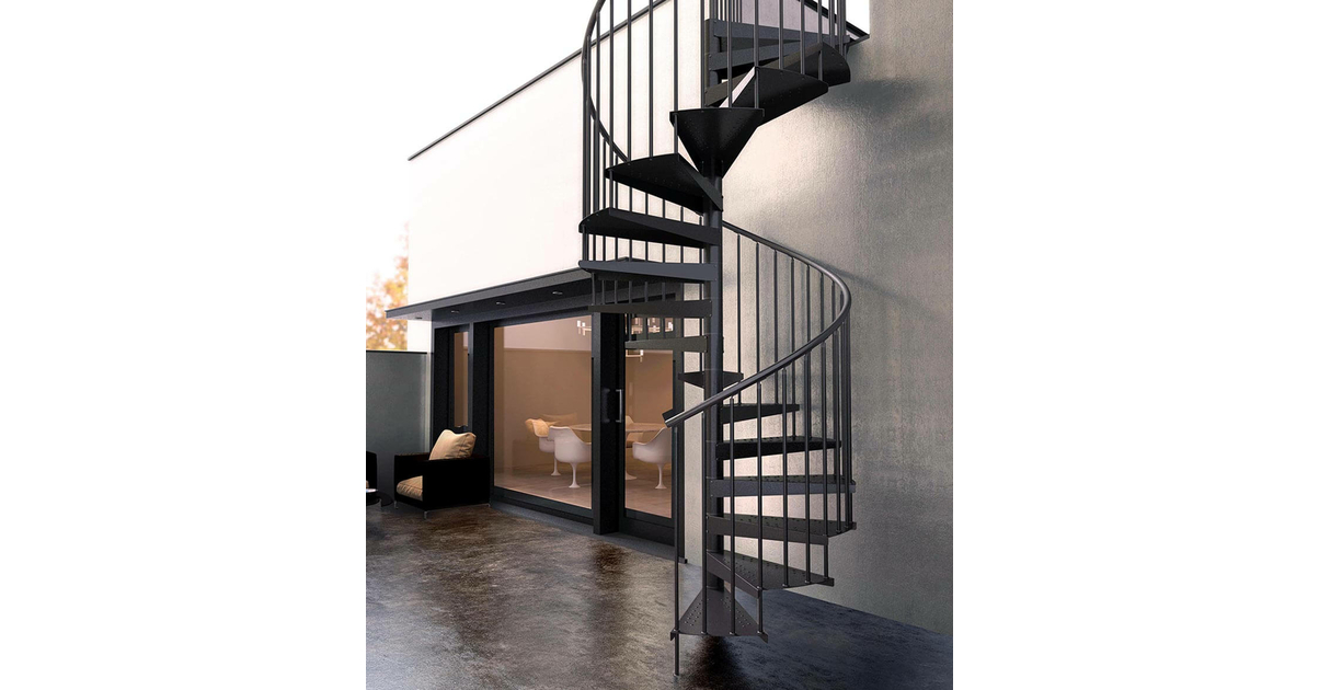 Escalier extérieur colimaçon acier galvanisé F20ZV Ø 130 cm