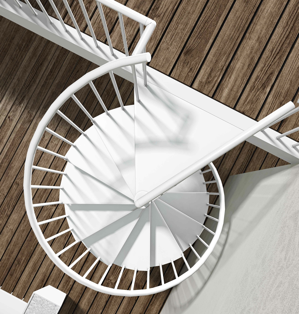 Escalier colimaçon en acier thermolaqué F20 - escalier-colimacon