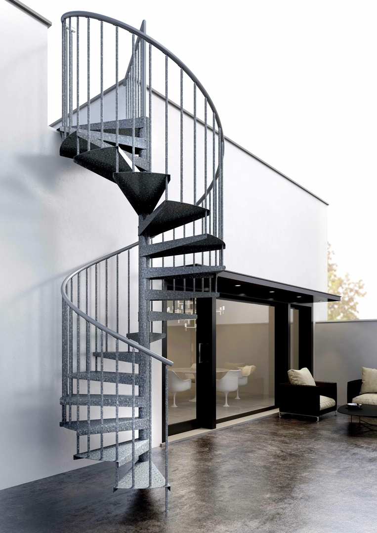 Escalier colimaçon d'extérieur en acier galvanisé F20Z Ø 110 cm