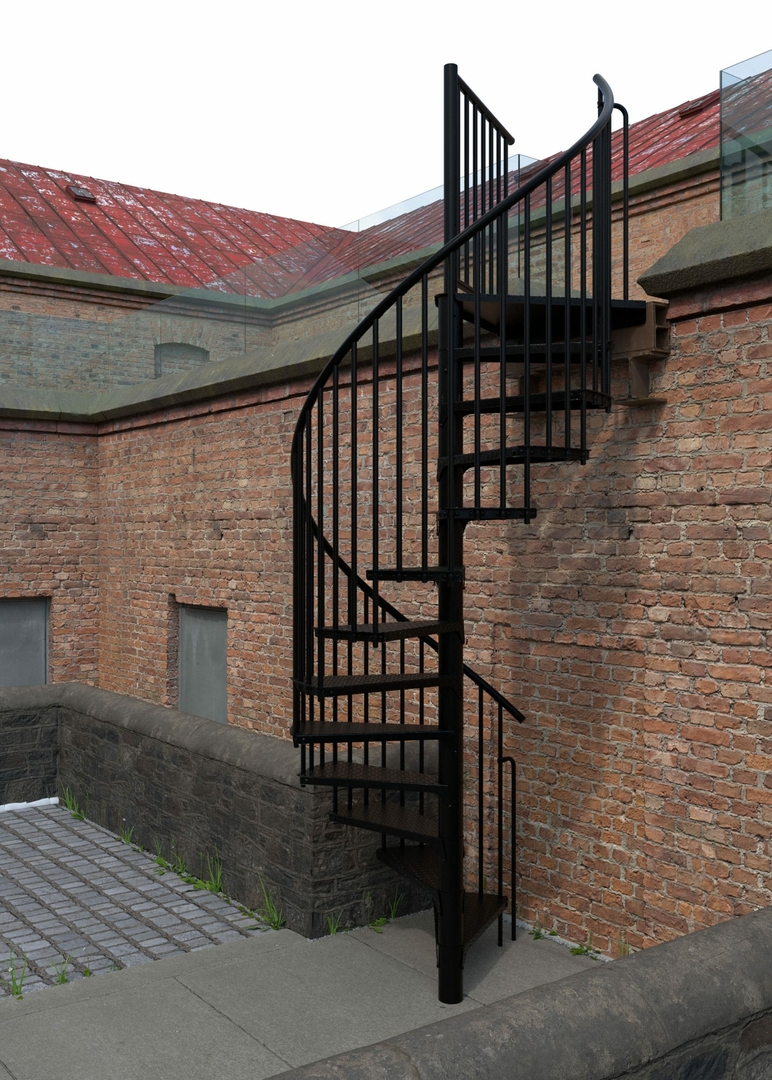 Escalier colimaçon extérieur galvanisé thermolaqué Rondo Ø 160 cm