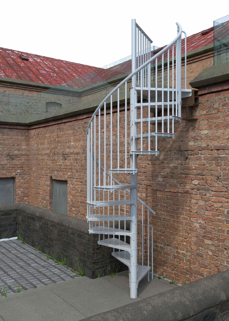 Escalier colimaçon extérieur galvanisé thermolaqué Rondo Ø 160 cm