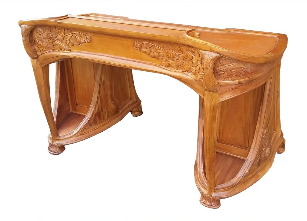 Bureau aux ombrelles style Art Nouveau en acajou Herbeviller